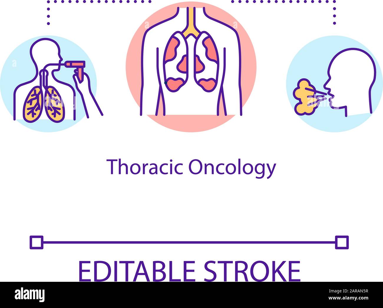 Thoracic oncology concept icon. Cancer treatment idea thin line ...