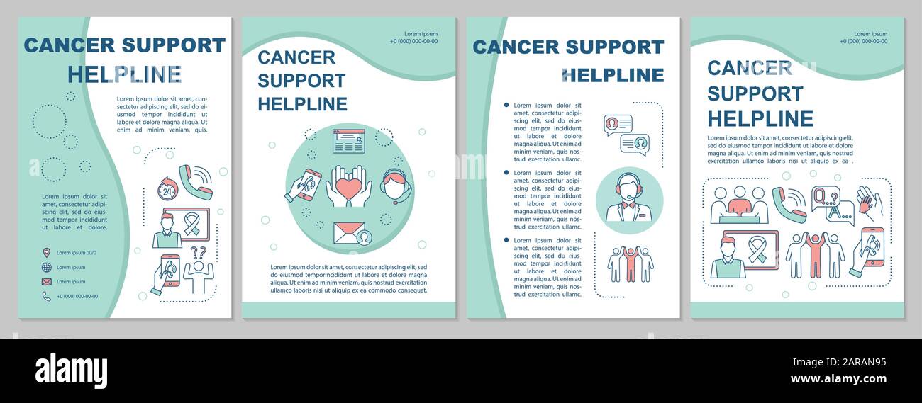Cancer Support Helpline brochure template. Call center. Oncology help ...