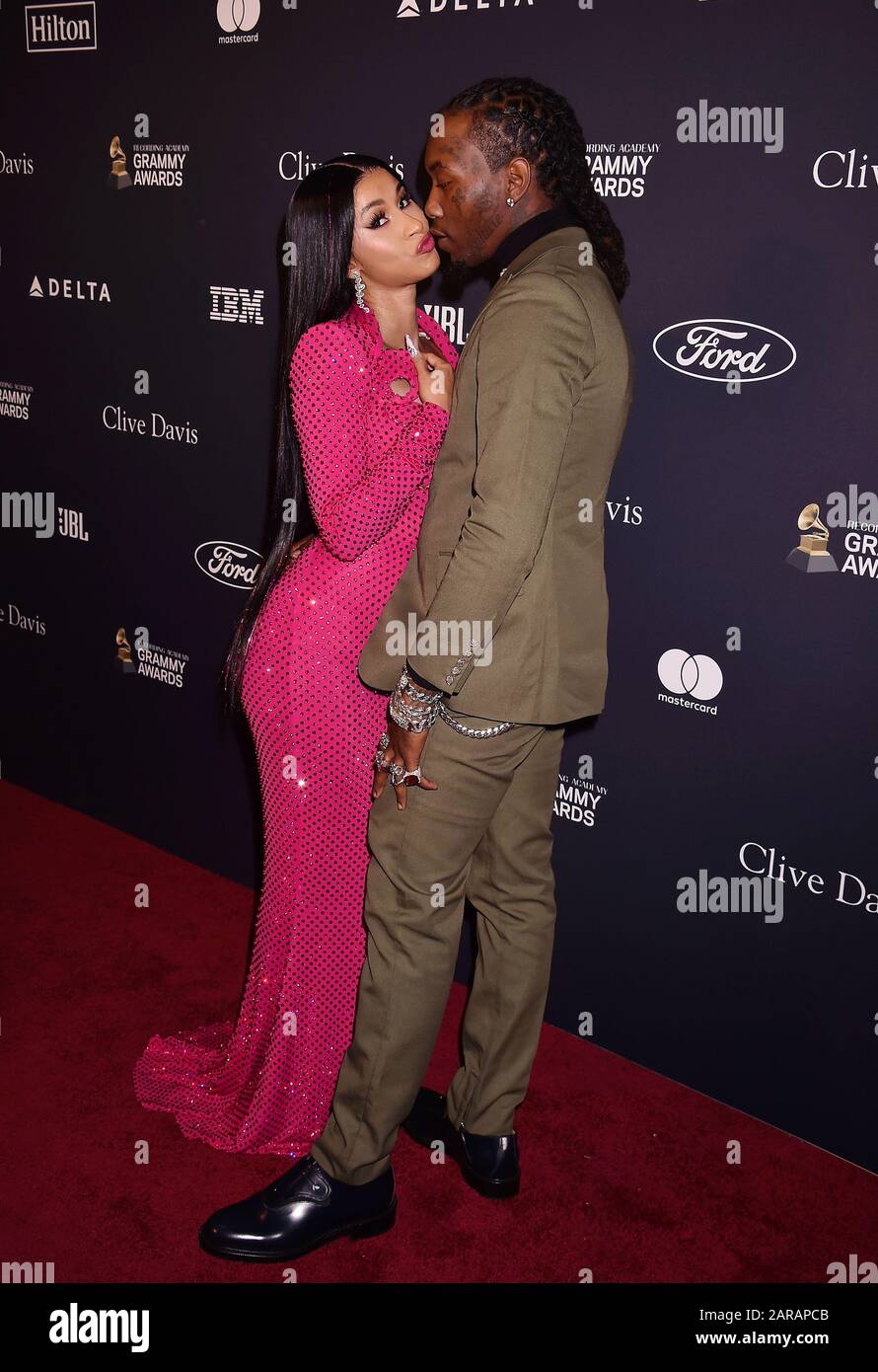 BEVERLY HILLS, CA - JANUARY 25: Cardi B, Offset attends the Pre-GRAMMY ...