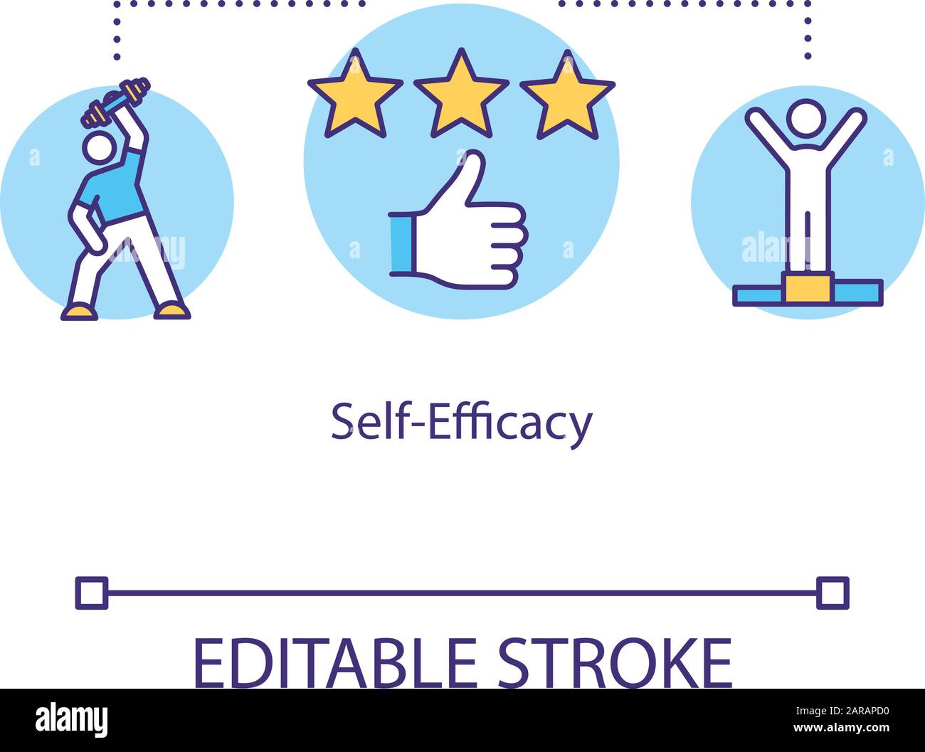 Self efficacy concept icon. Mental health idea thin line illustration ...