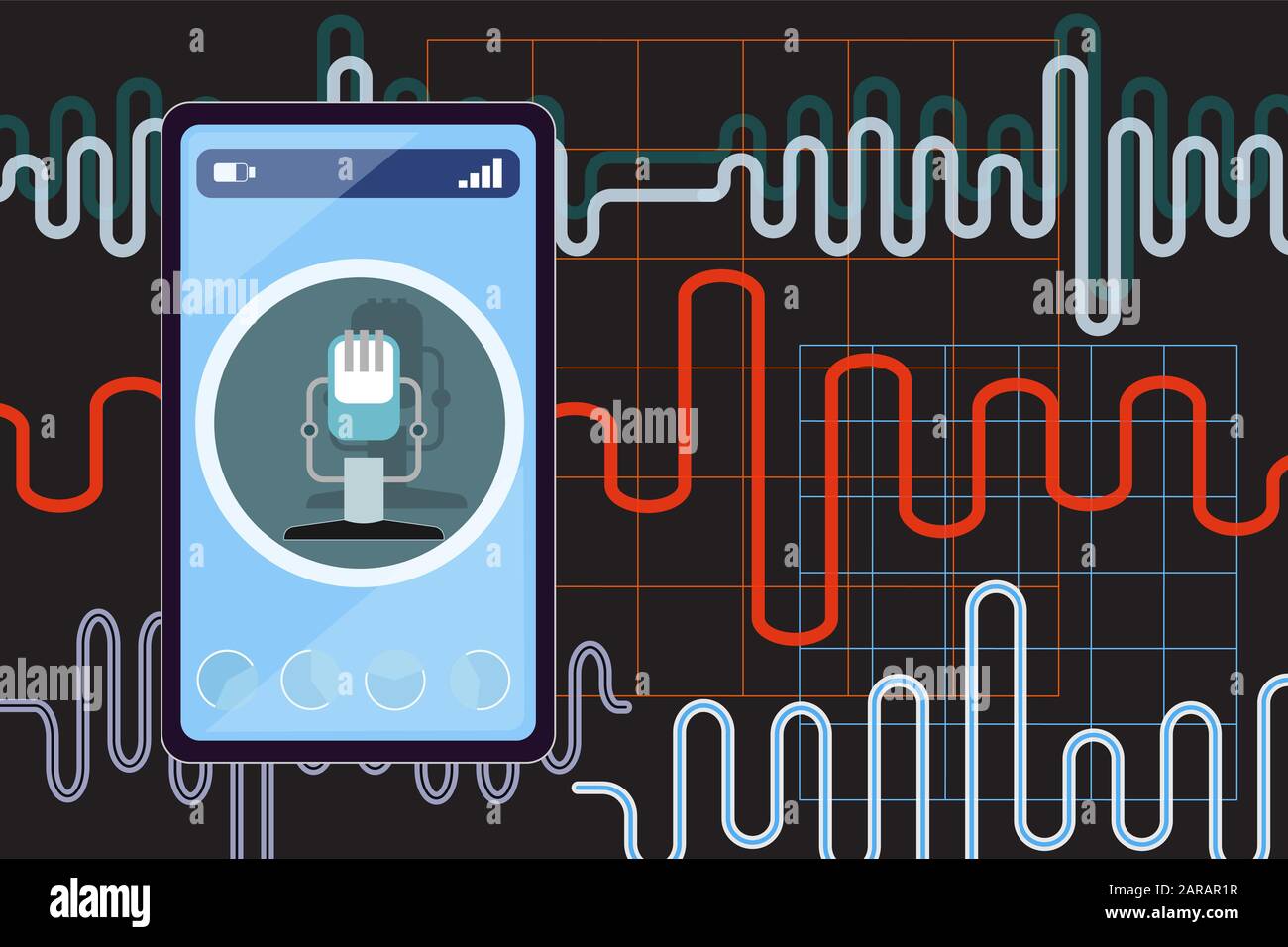 Voice recognition or personal assistance concept flat vector ...