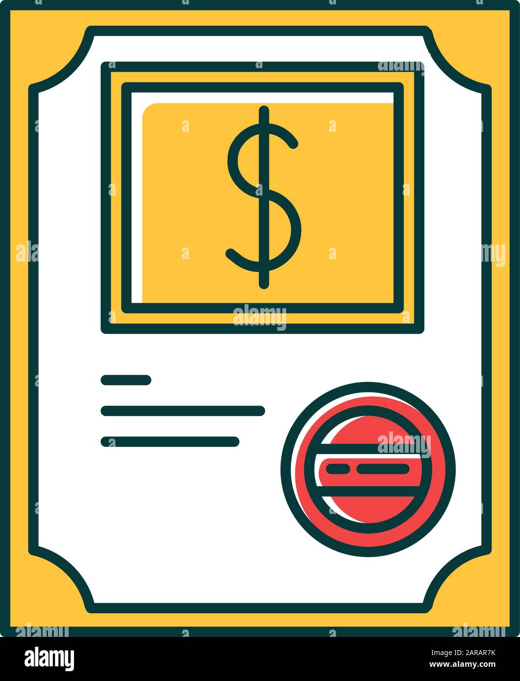 Stock certificate RGB color icon. Corporate law. Share ownership. Legal ...