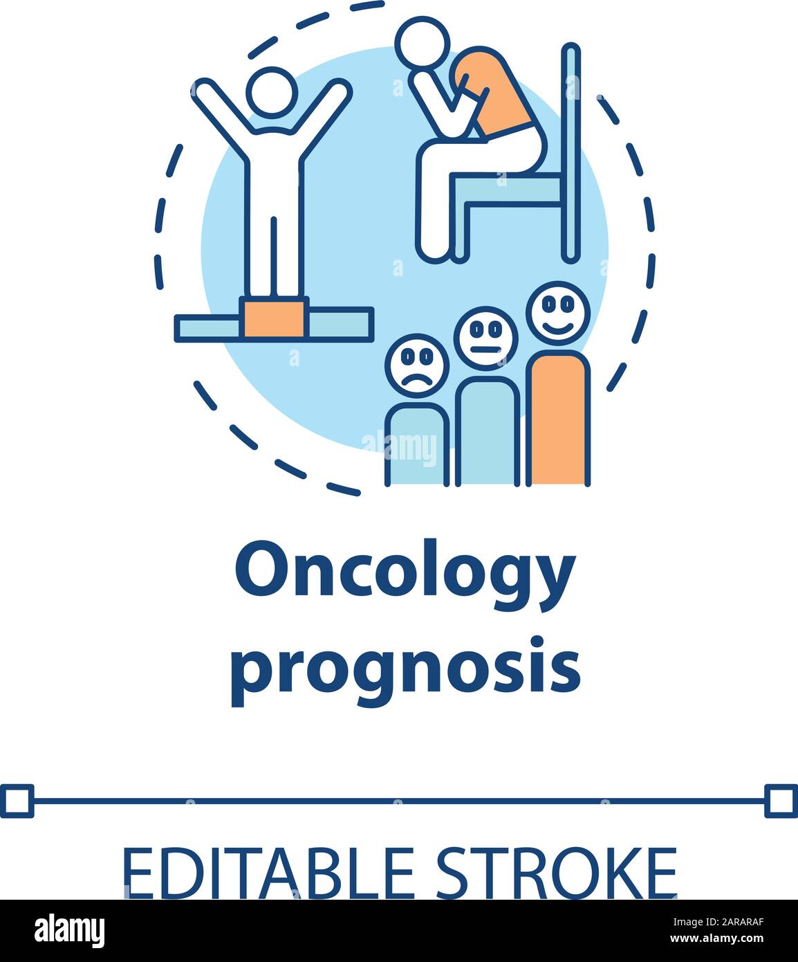 Oncology prognosis concept icon. Fight with cancer. Estimate of ...