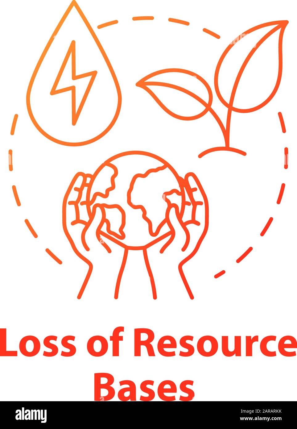 Loss of resource base concept icon. Nature damage of industrial ...