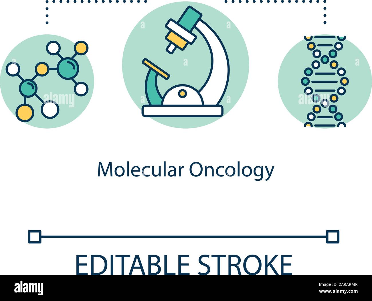 Molecular oncology concept icon. Targeted therapy idea thin line ...