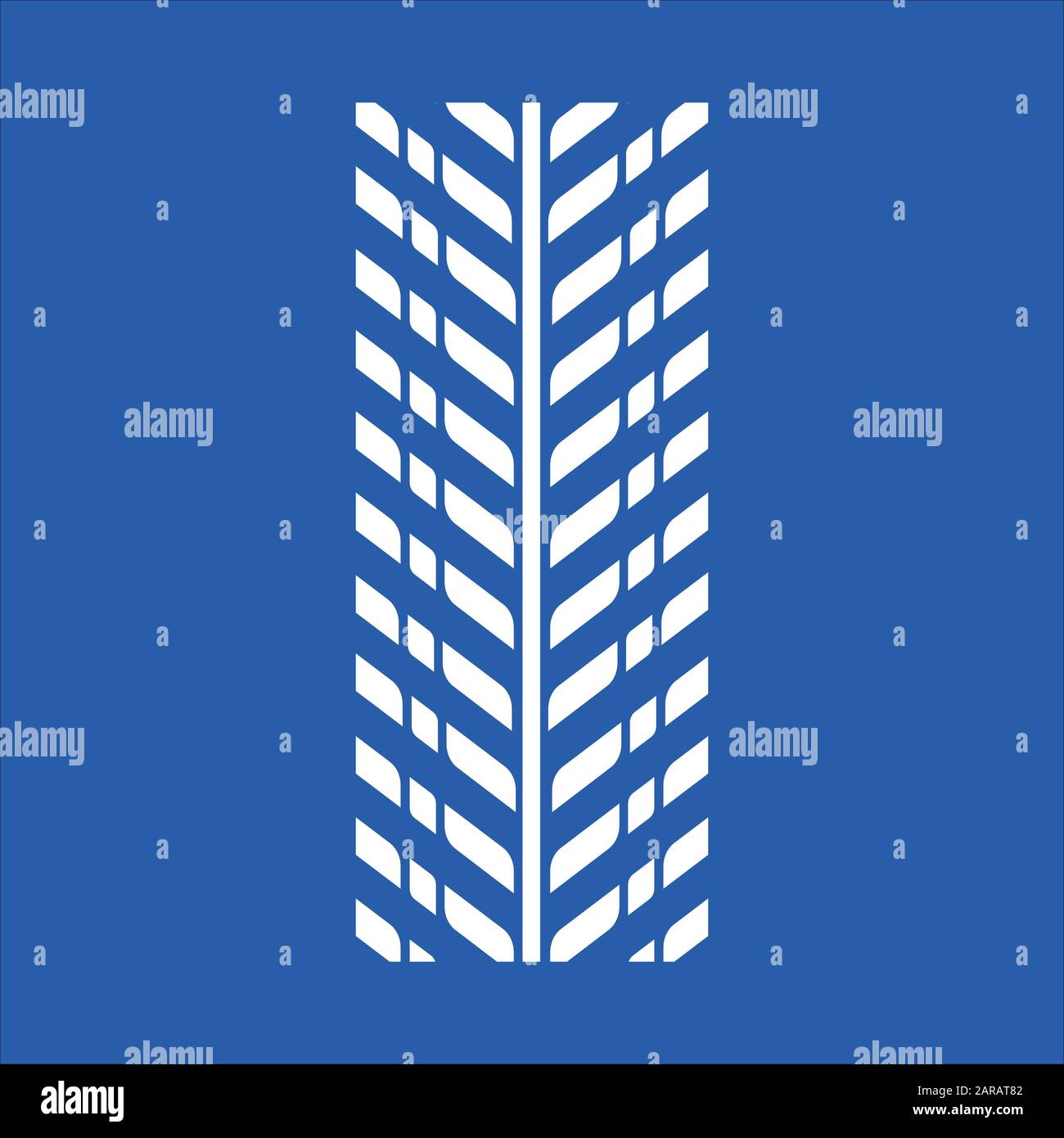 Tire print RGB white icon. Detailed automobile, motorcycle tyre marks ...