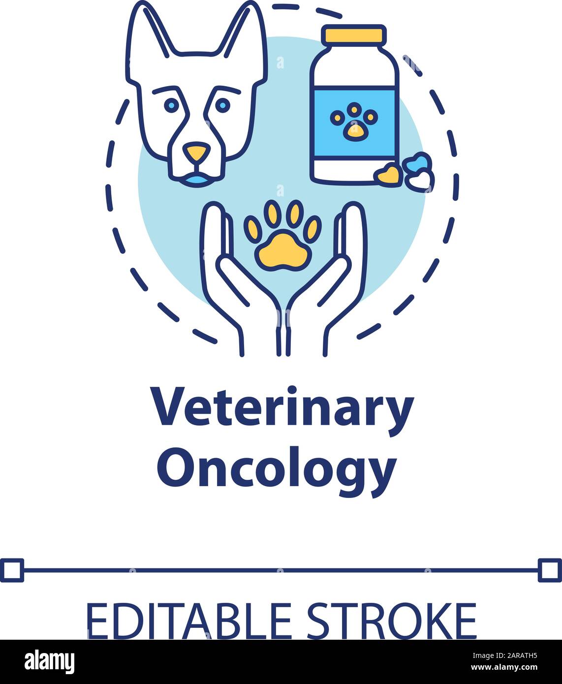 Veterinary oncology concept icon. Pharmacy for animals. Pet treatment ...