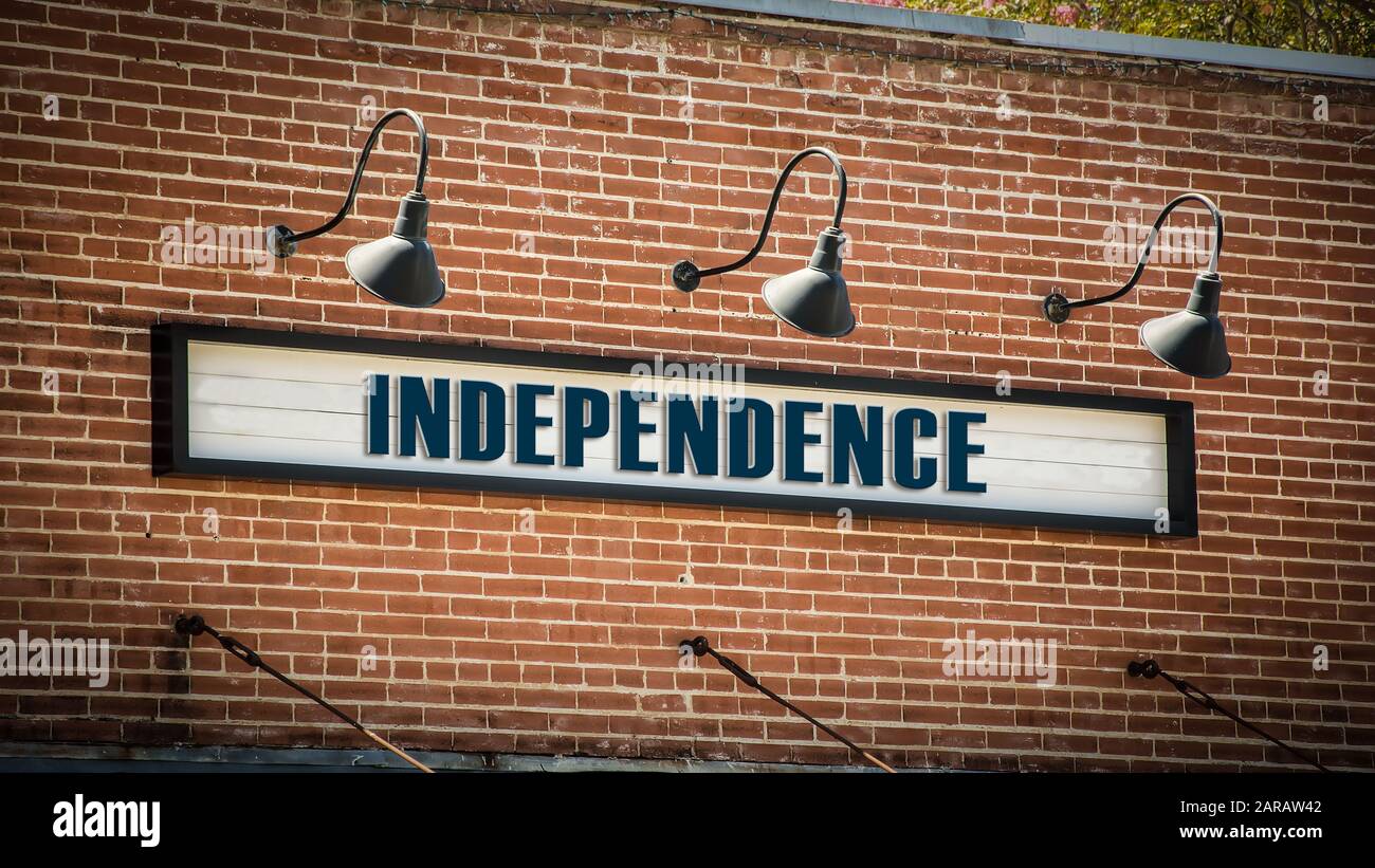 Street Sign the Direction Way to Independence Stock Photo - Alamy
