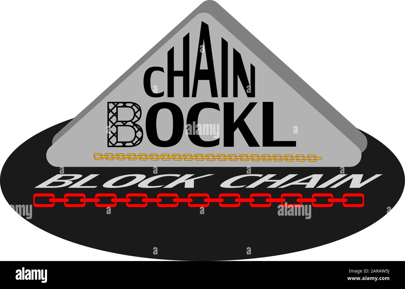 Block chain technology logo icon or sign. Vector illustration with ...