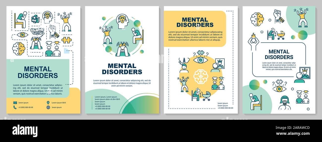 Mental disorders brochure template. Psychological diseases. Psychiatric ...