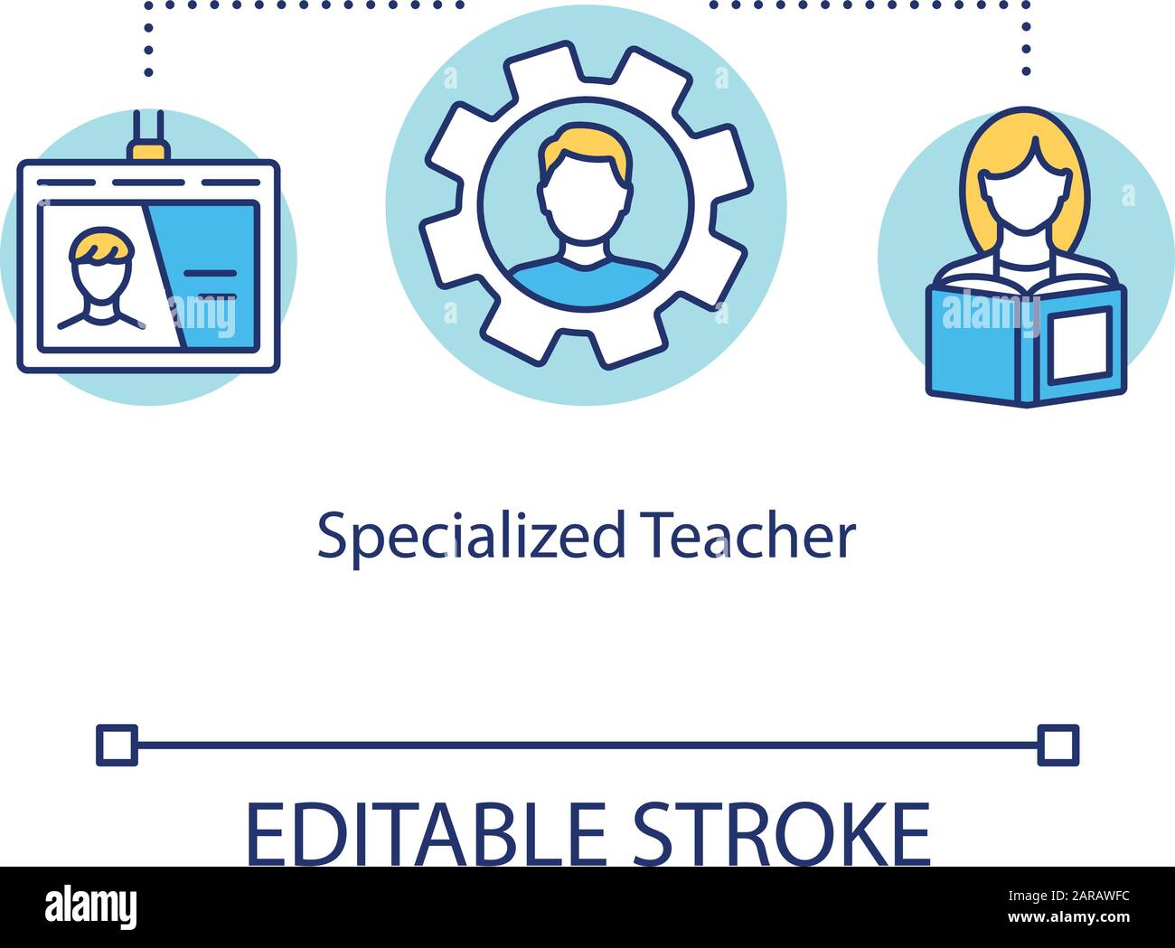 Specialized teacher concept icon. Professional caregiver. Daycare and ...