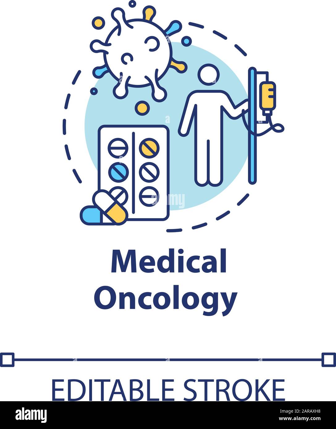 Medical oncology concept icon. Hospital virus therapy. Medication of ...