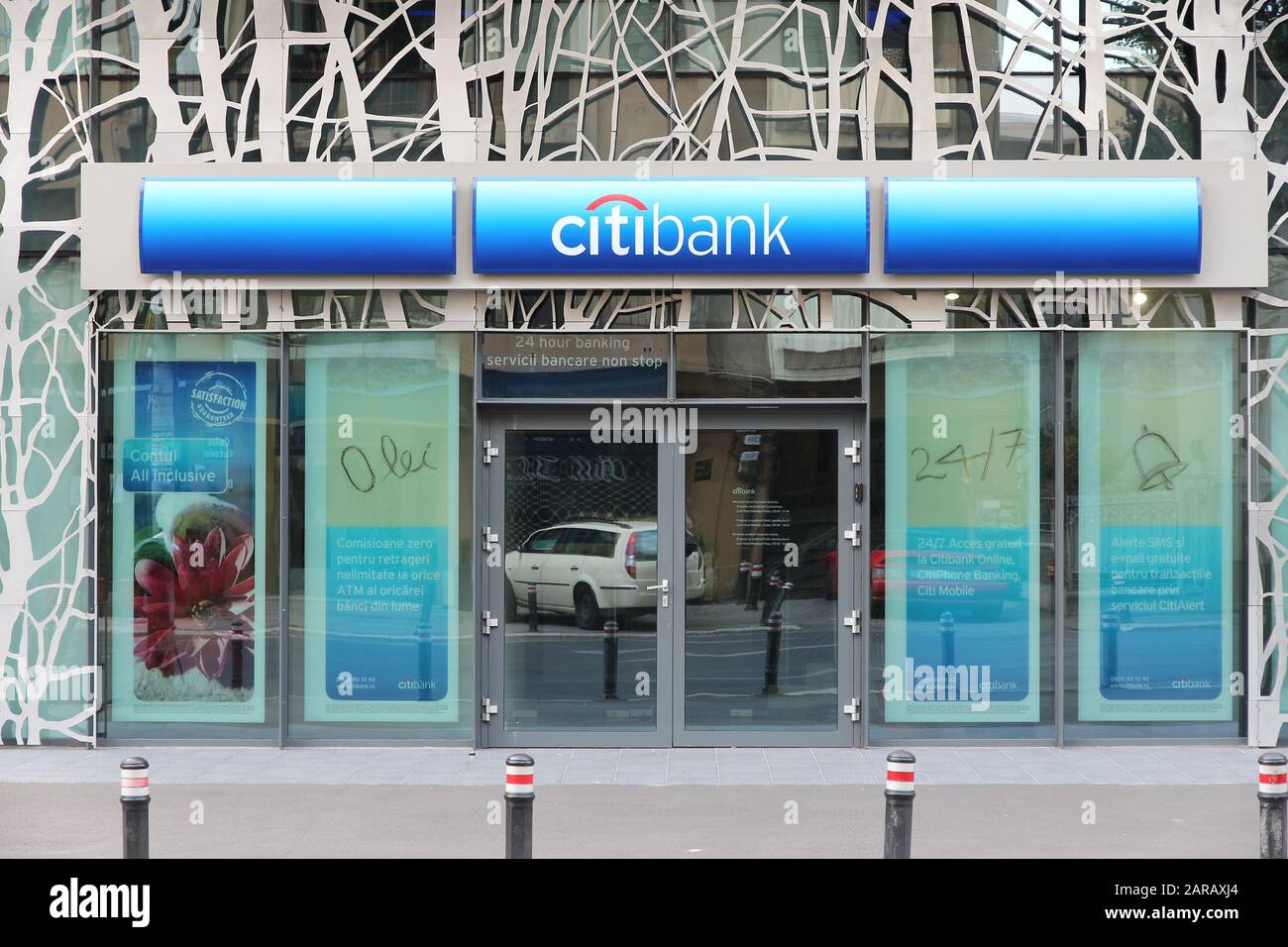BUCHAREST, ROMANIA - AUGUST 19, 2012: Citibank branch in Bucharest ...