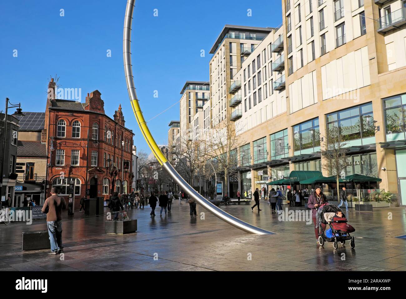 Sculpture outside Cardiff Central Library and John Lewis in the city ...