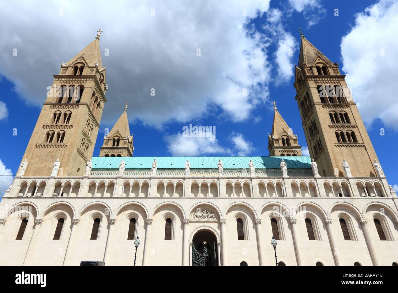 Cathedral church in Pecs, Hungary. Baranya County landmark Stock Photo ...