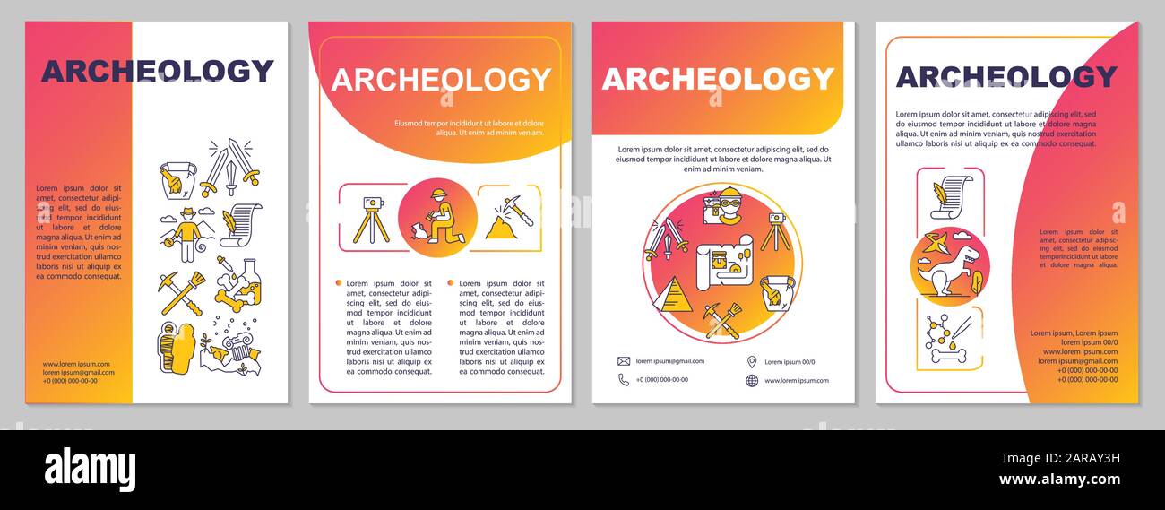 Archeology brochure template. Paleontology and history. Flyer, booklet ...