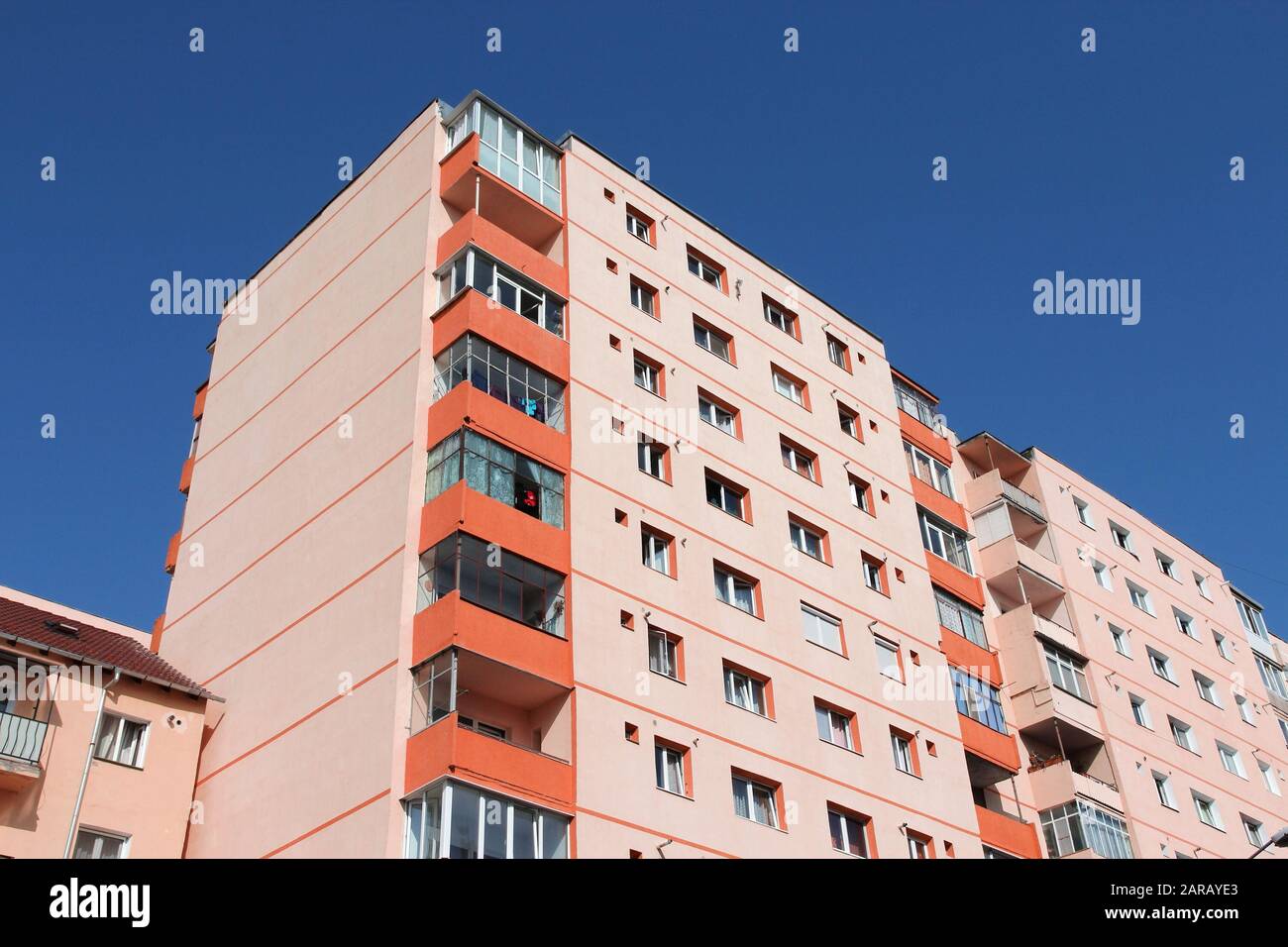 Romania apartment building - generic modern city block in Sibiu Stock ...