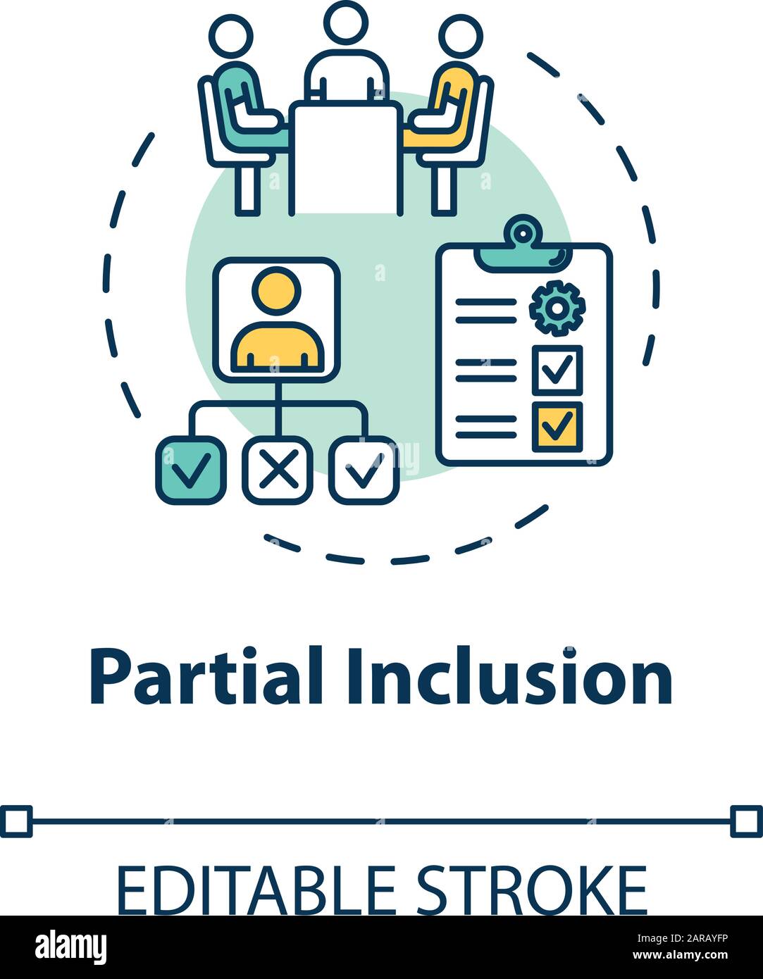 Partial inclusion concept icon. Mainstreaming teaching. Special ...
