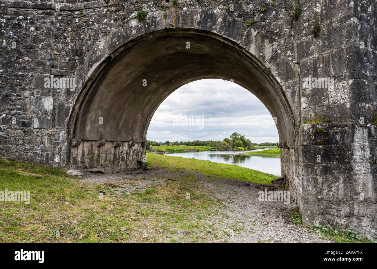 Detail of an arch which forms part of the limestone bridge over the ...
