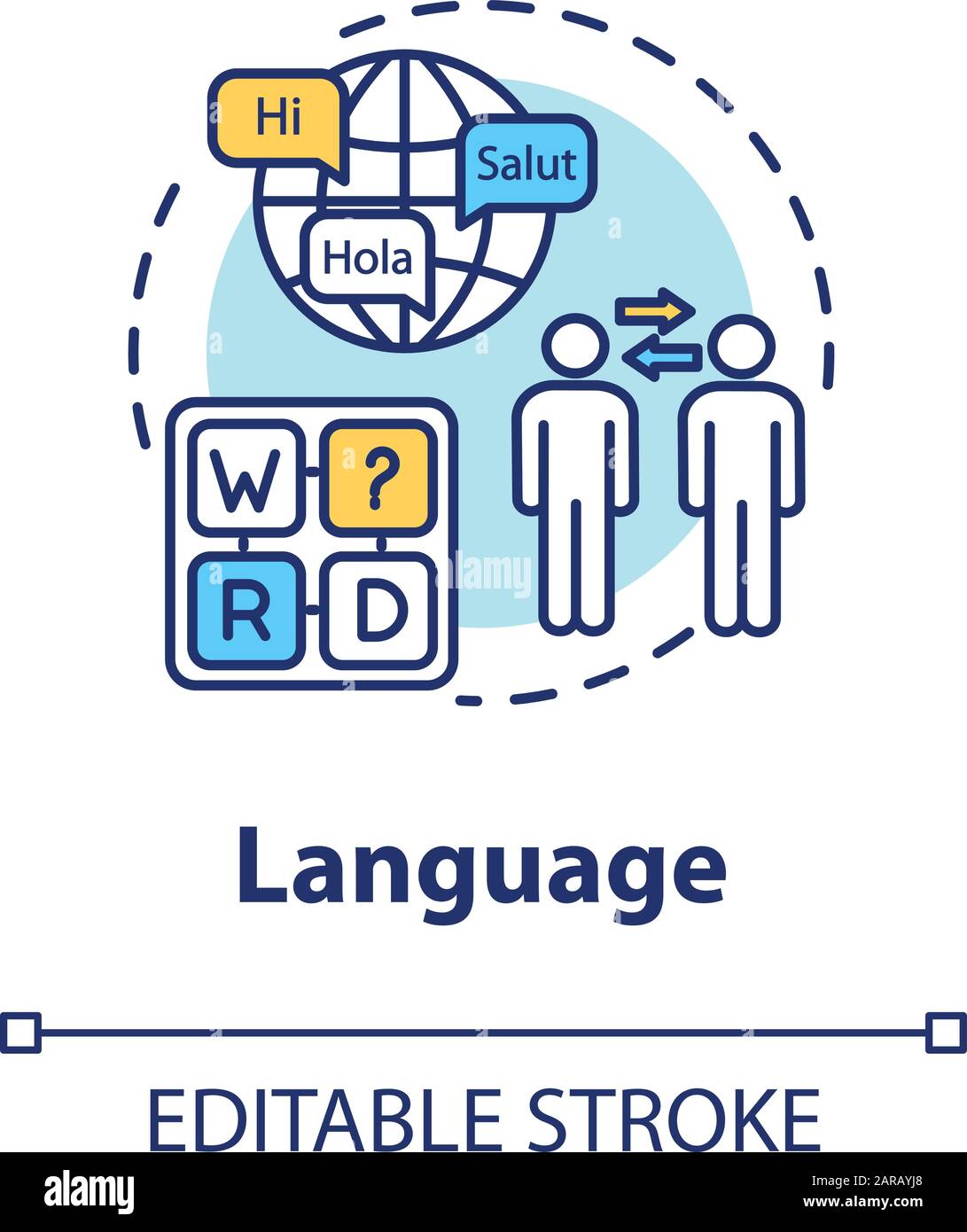 Language concept icon. Ability to communicate in different languages ...