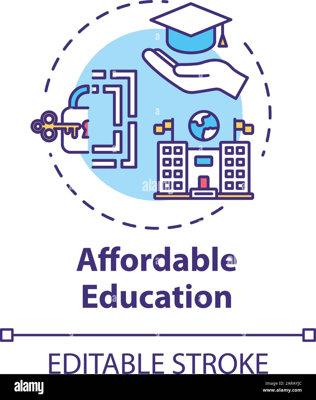 Affordable education concept icon. Student loan. Cheap university ...