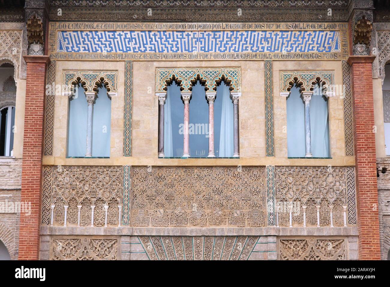 Seville, Spain - architecture of the Alcazar, UNESCO World Heritage ...