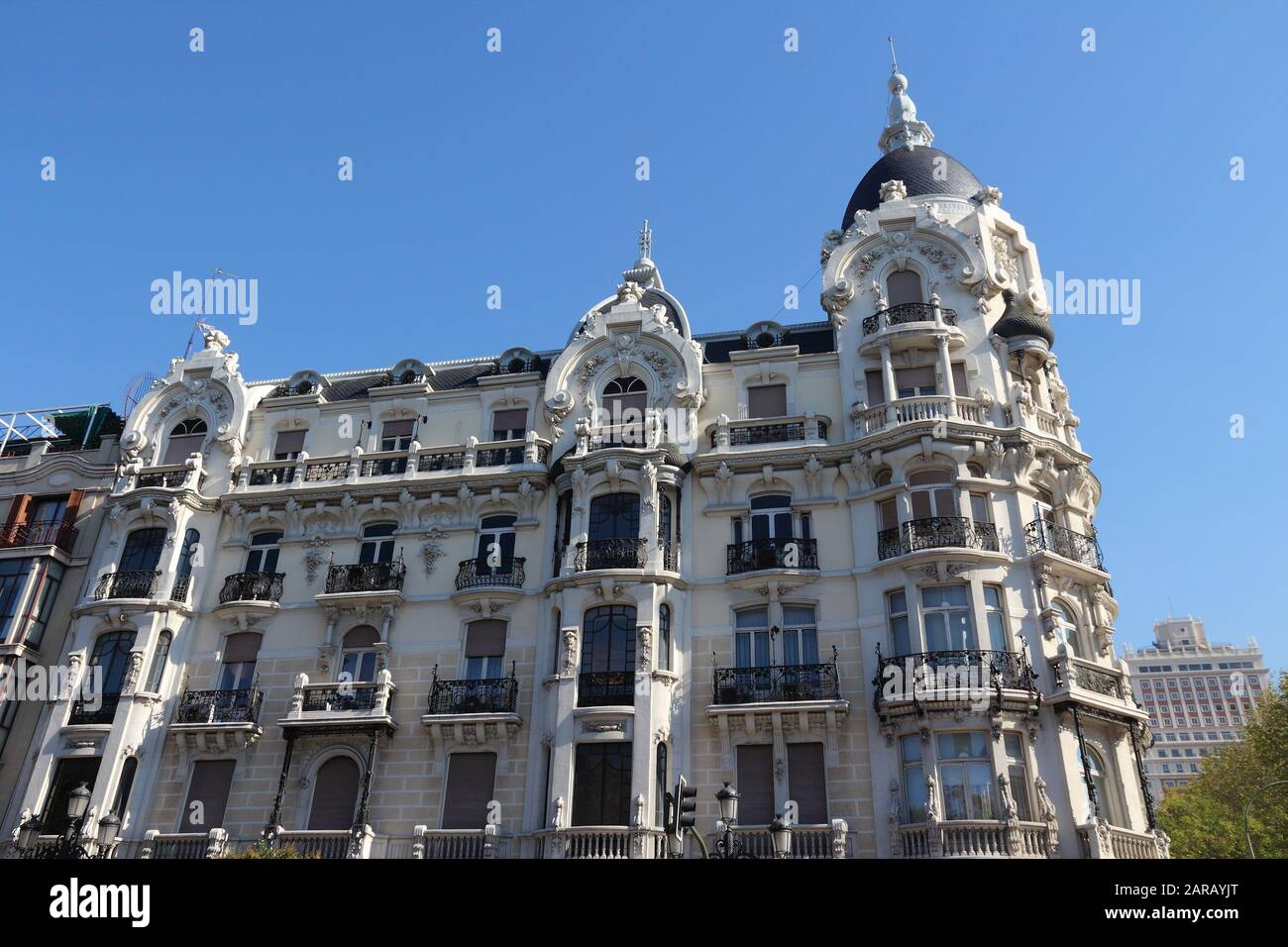 Madrid old architecture in Spain. Modernist landmark Stock Photo - Alamy