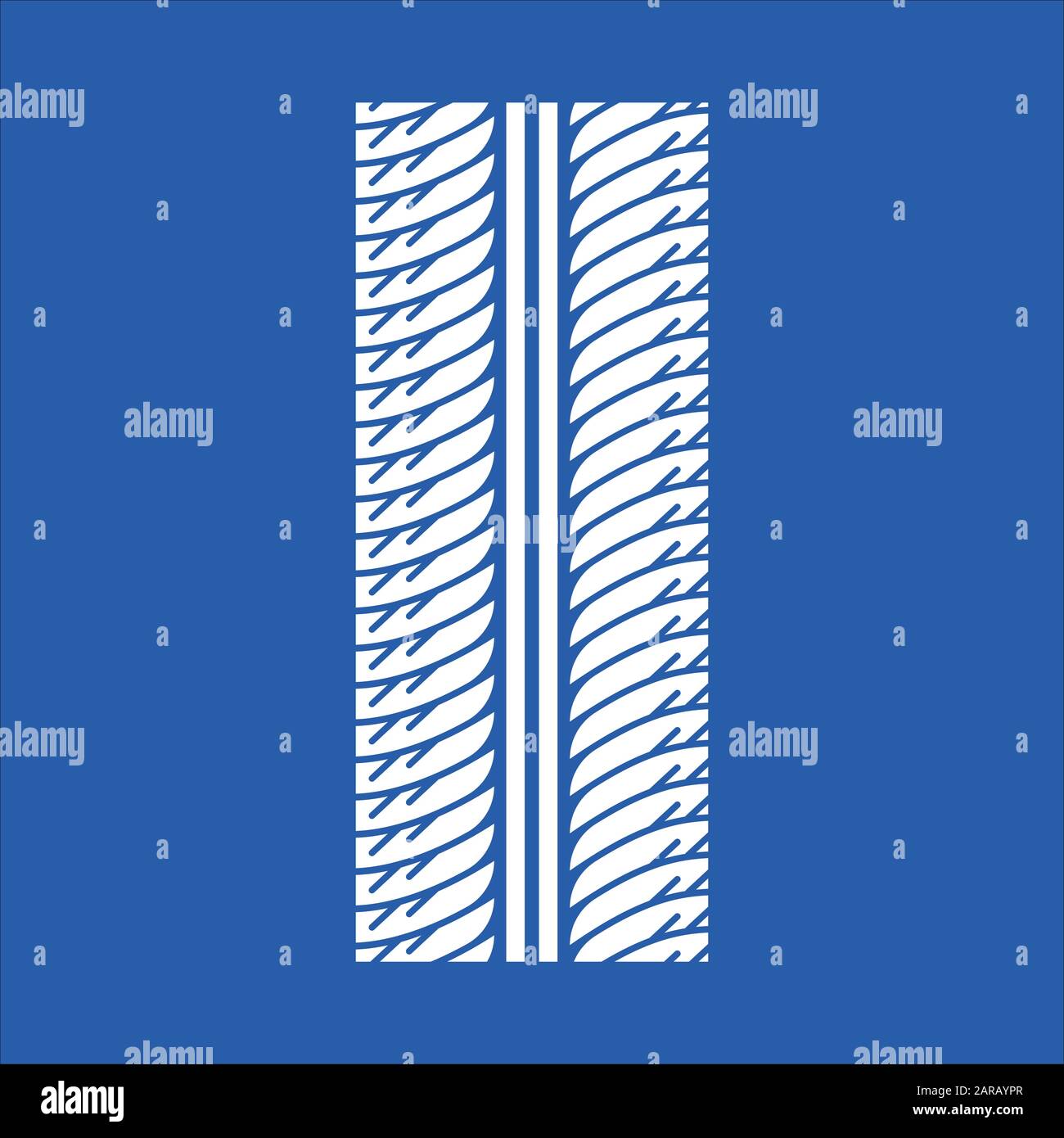 Tire print RGB white icon. Detailed automobile, motorcycle tyre marks ...