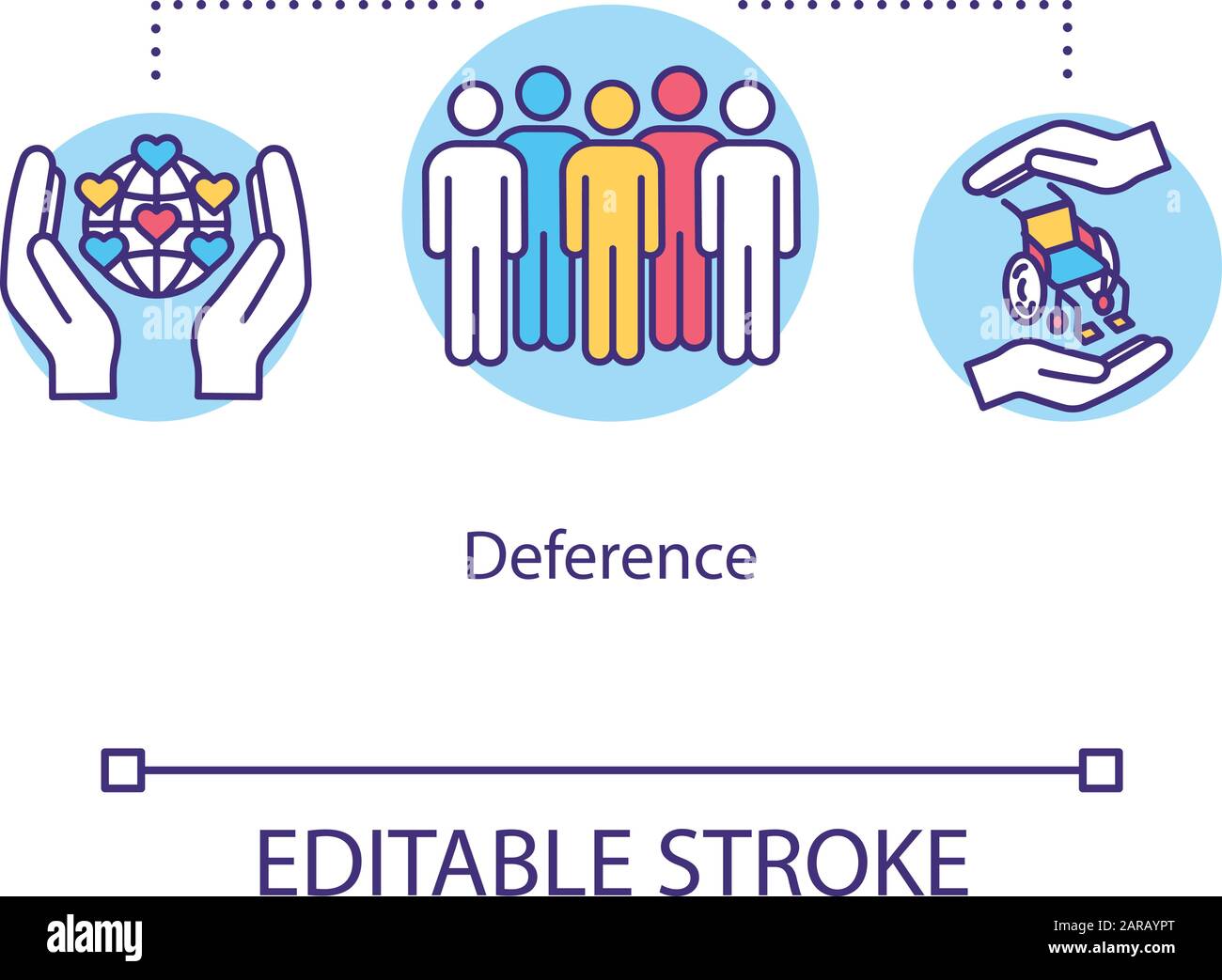 Deference concept icon. Multi-cultural respect. Inclusive environment ...