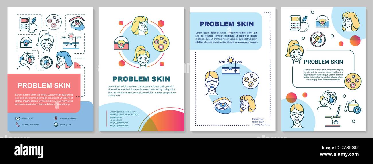 Problem skin, acne and pigmentation brochure template. Flyer, booklet ...