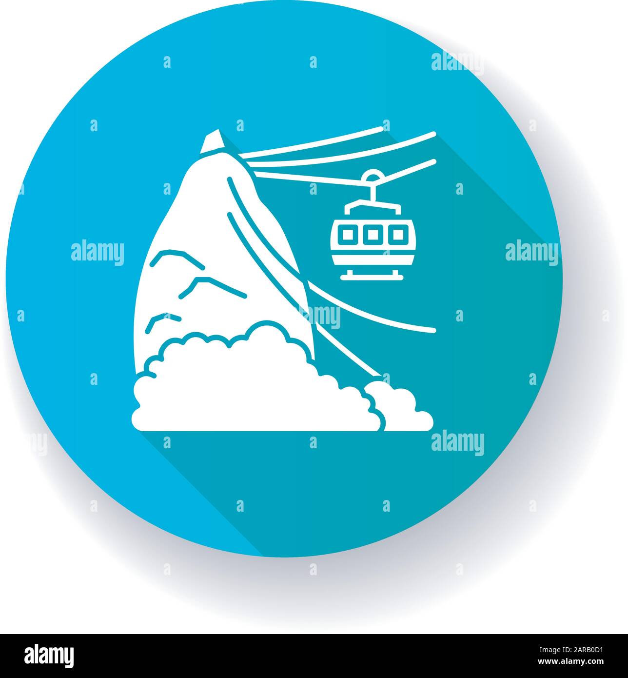 Ropeway blue flat design long shadow glyph icon. Complexo do Alemao ...