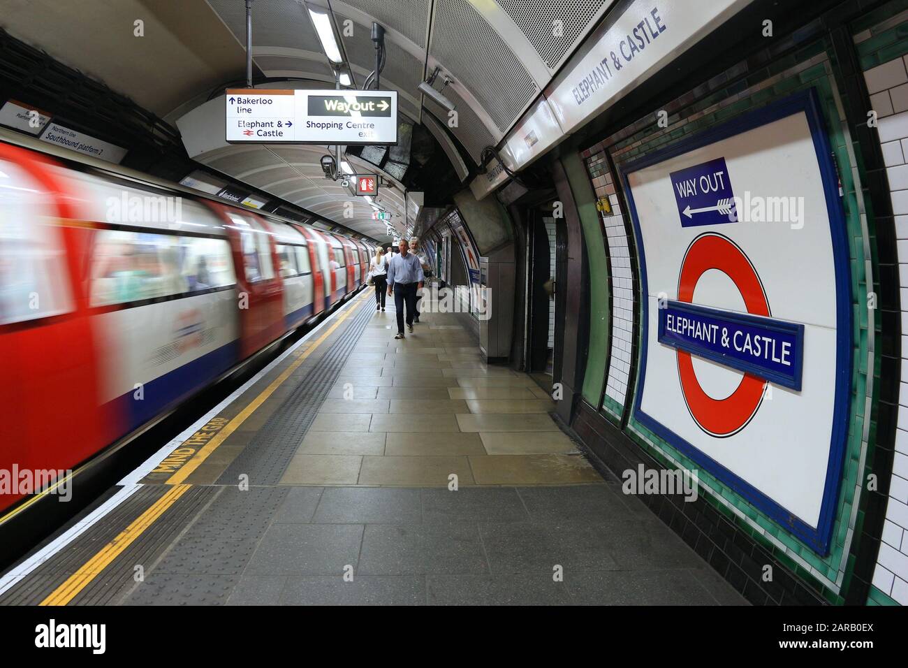 LONDON, UK - JULY 7, 2016: People wait for the underground train at ...
