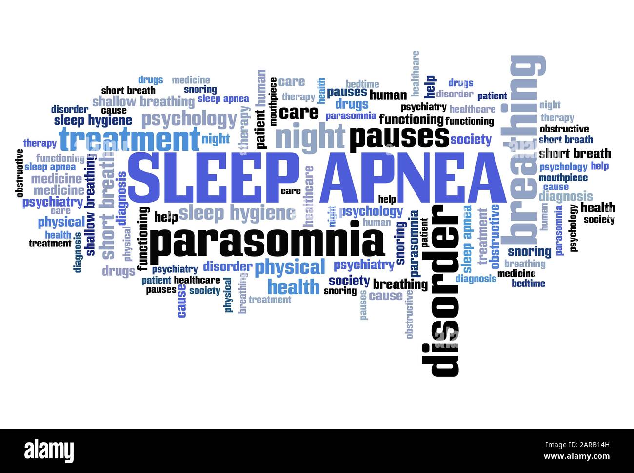 Sleep apnea concepts word cloud sign. Sleep disorder keywords graphics ...