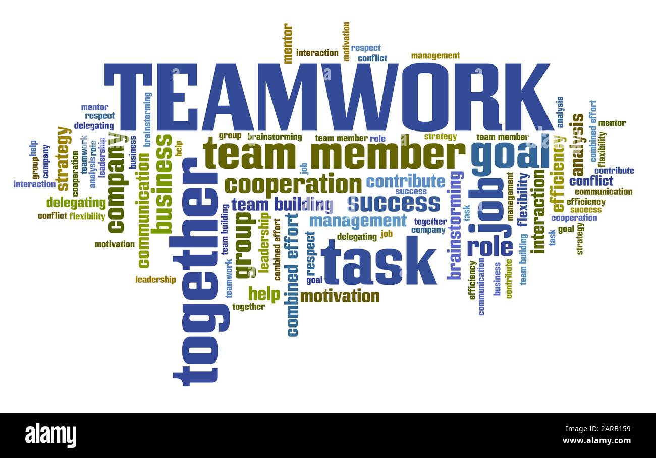 Company team work issues and concepts word cloud illustration. Word ...