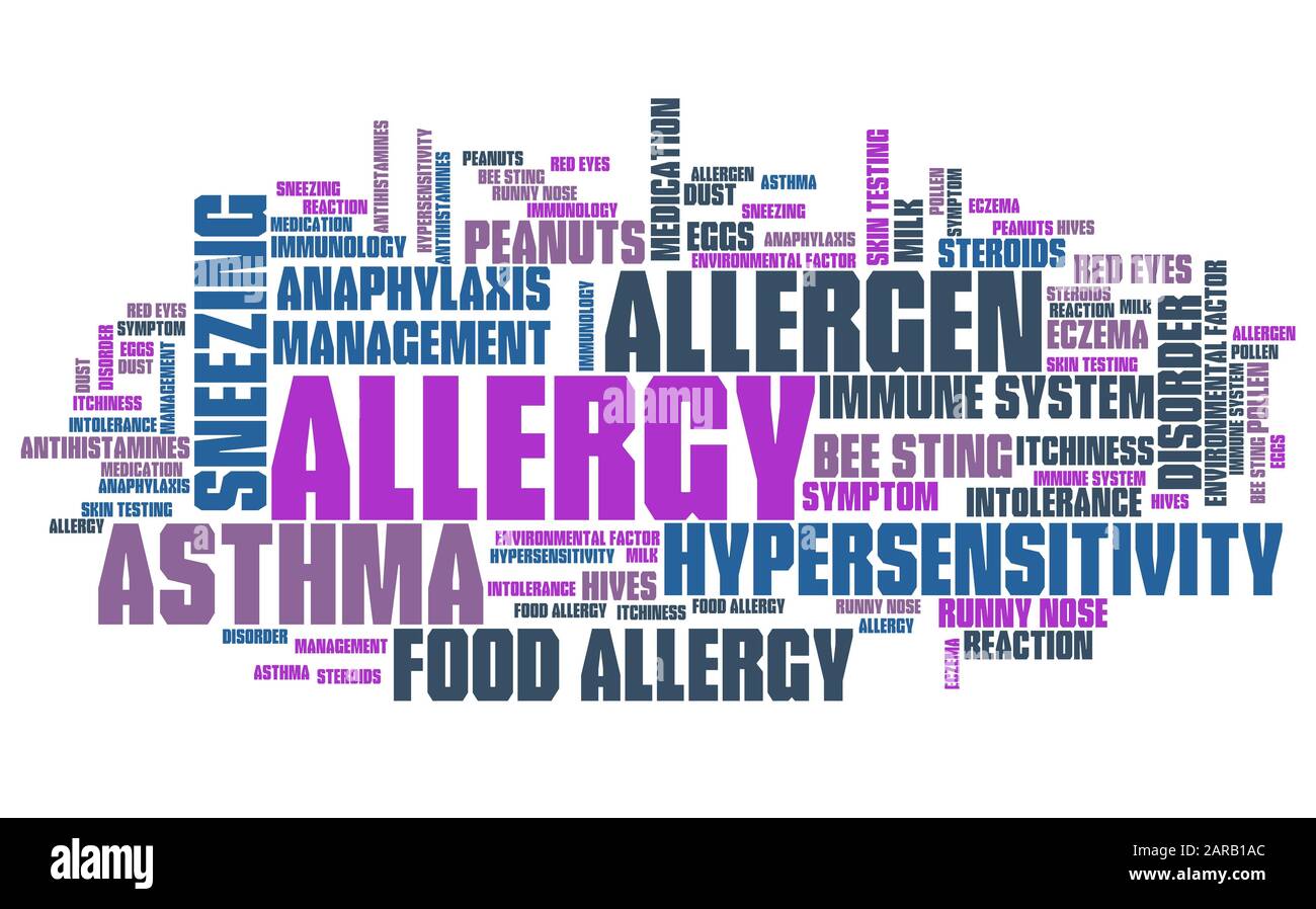 Allergies - health concepts word cloud illustration. Word collage ...
