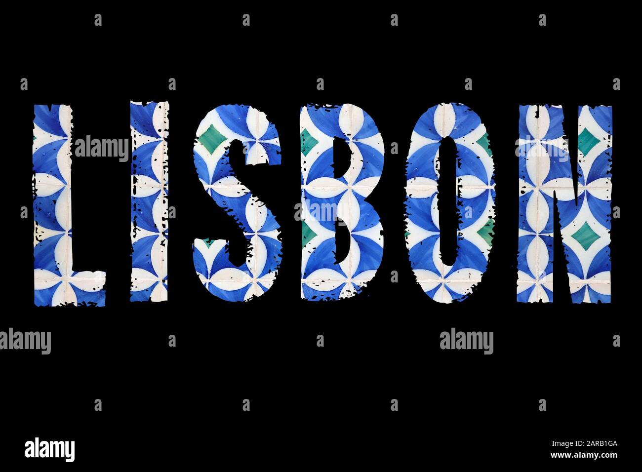 Lisbon sign - Portugal capital city name with background travel ...