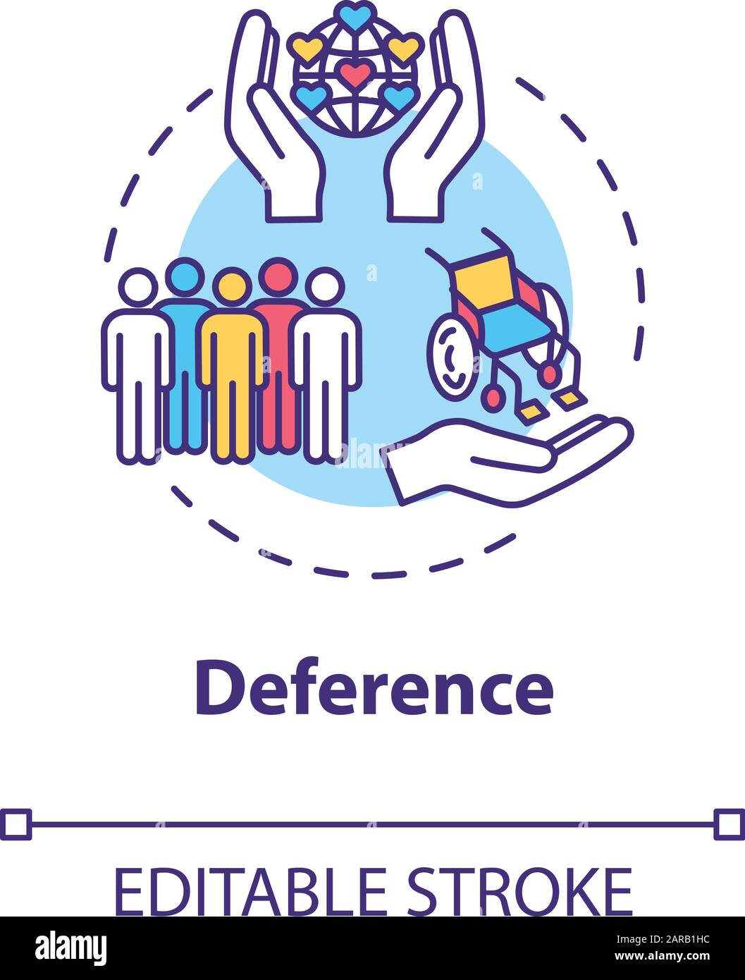 Deference concept icon. Multi-cultural integrity. Inclusive environment ...