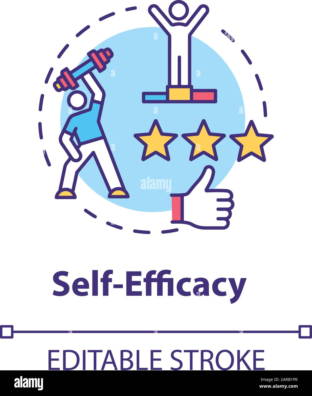 Self efficacy concept icon. Personal potential realization ...