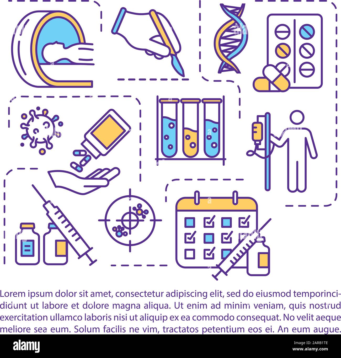 Cancer treatment concept icon with text. Chemotherapy and surgery ...