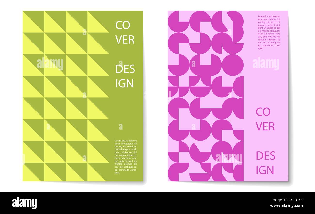 Geometric cover design templates A-4 format. Editable set of layouts ...
