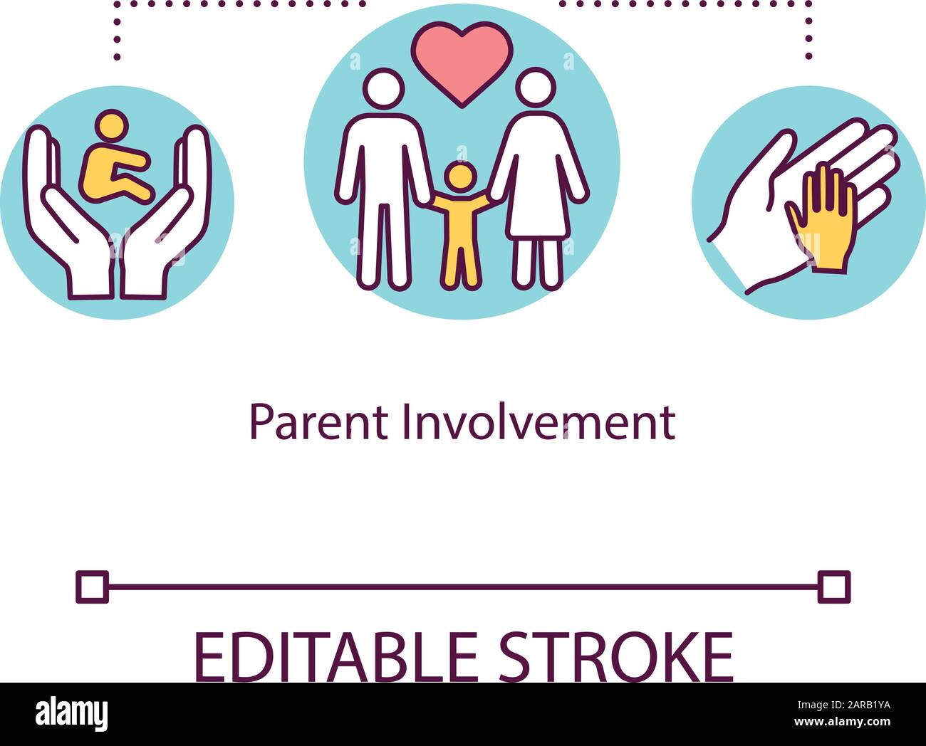 Parent involvement concept icon. Positive environment for kids ...