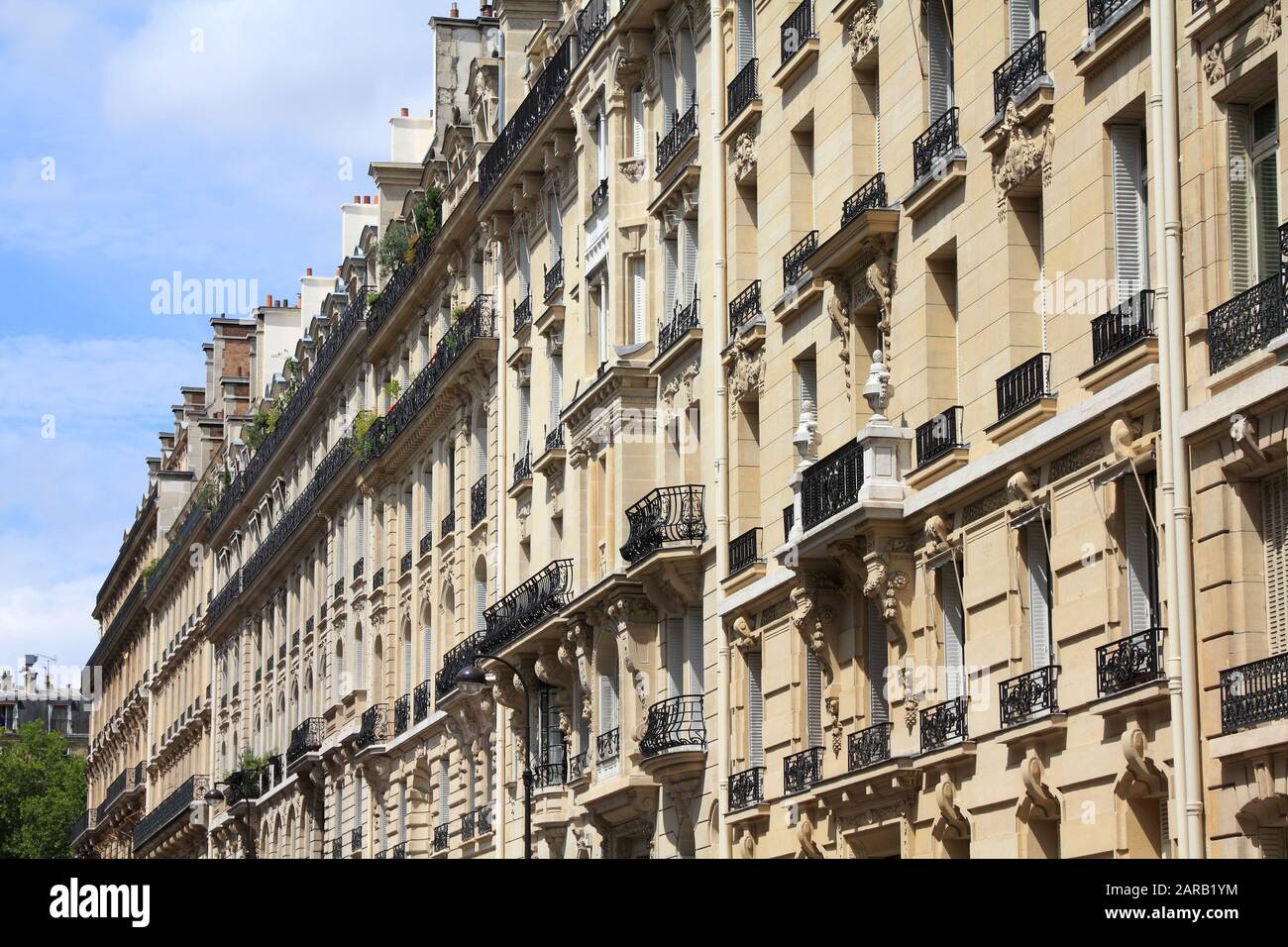 Apartment buildings in Paris, France. Old residential architecture ...