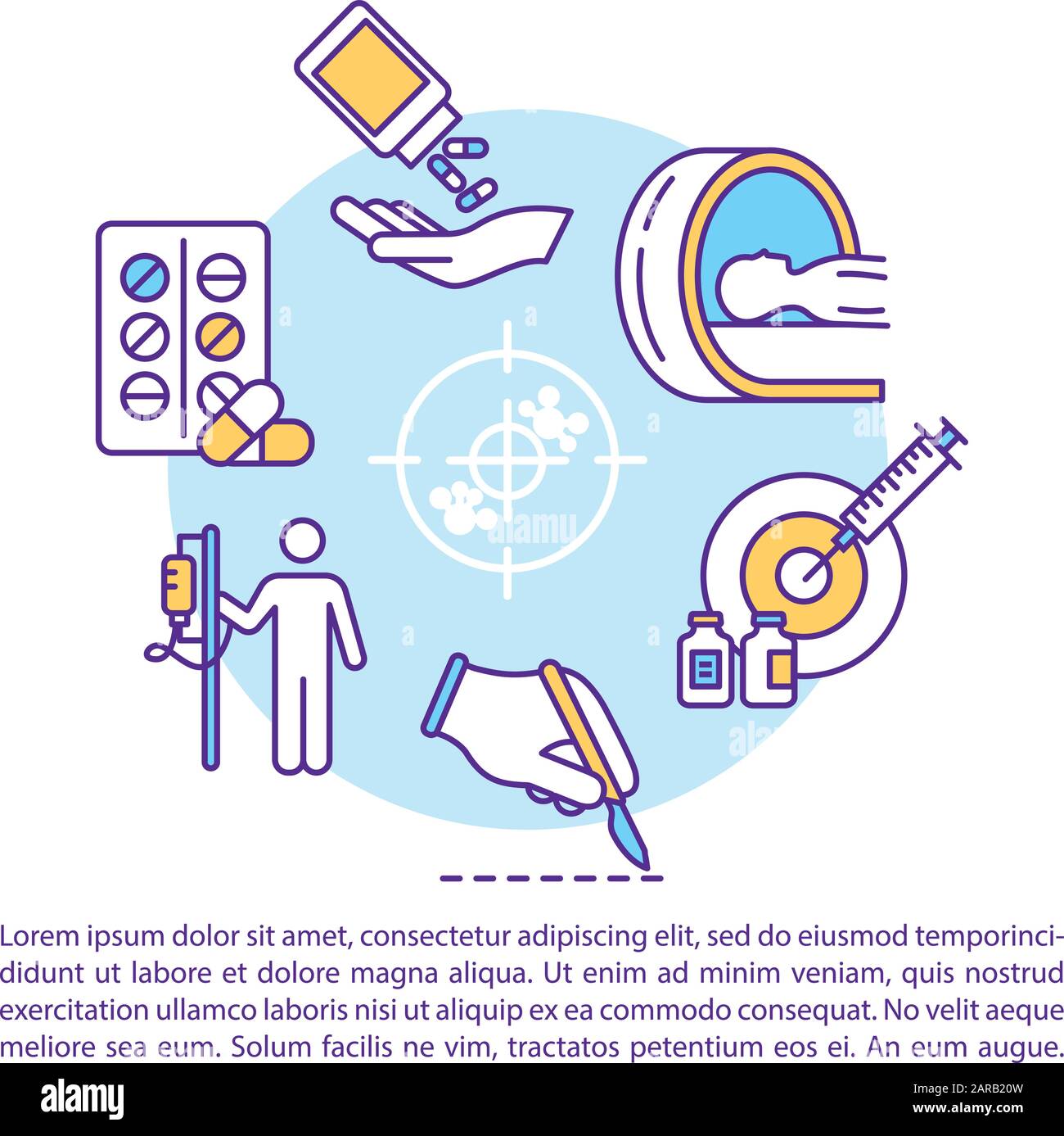 Cancer treatment concept icon with text. Chemotherapy and surgery. PPT ...