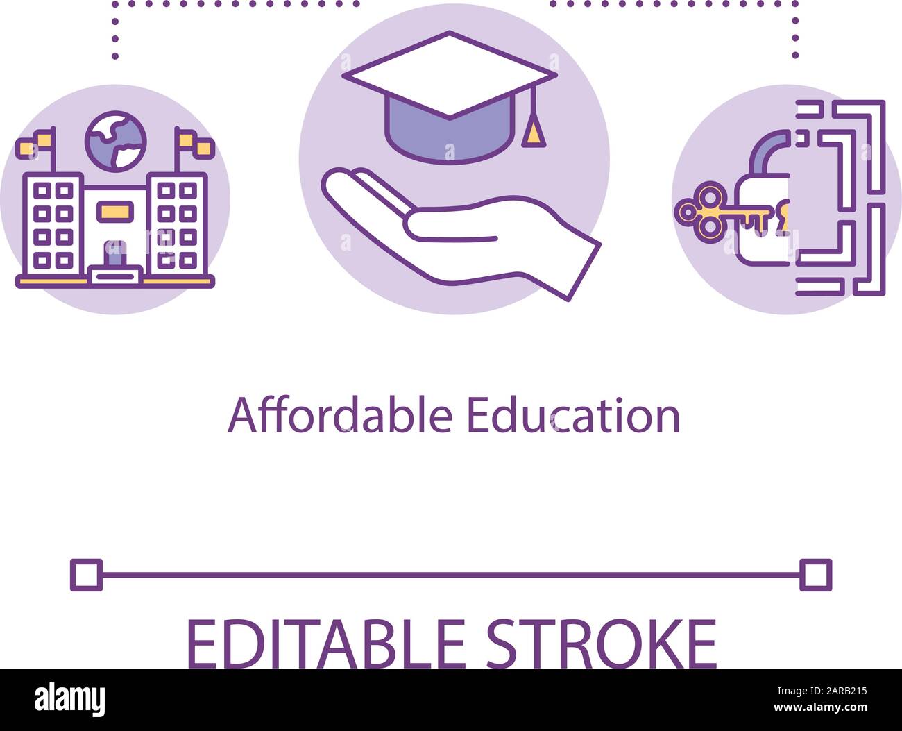 Affordable education concept icon. Cheap university. Scholarship ...