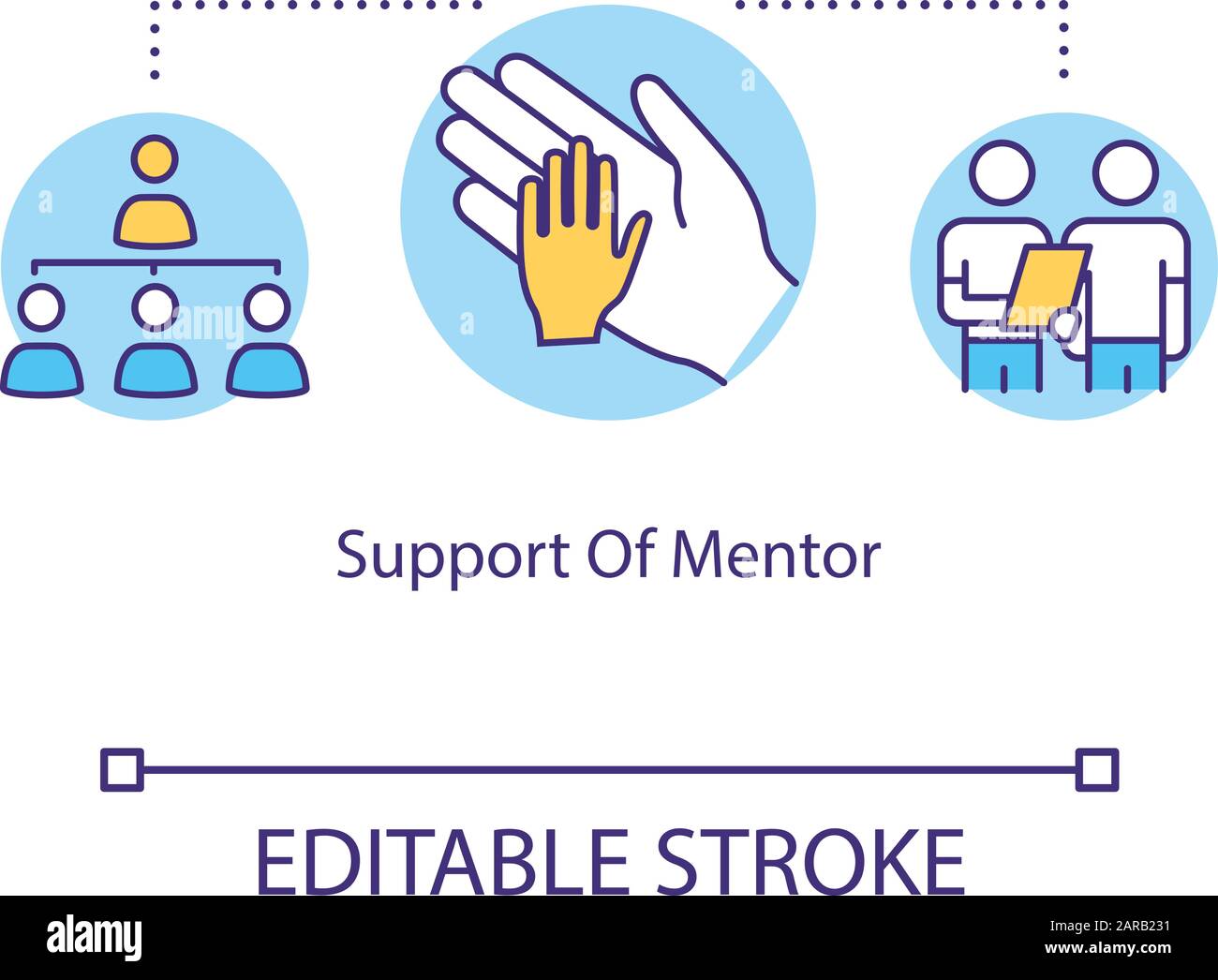 Support of mentor concept icon. Teacher instruction and help. Coaching ...