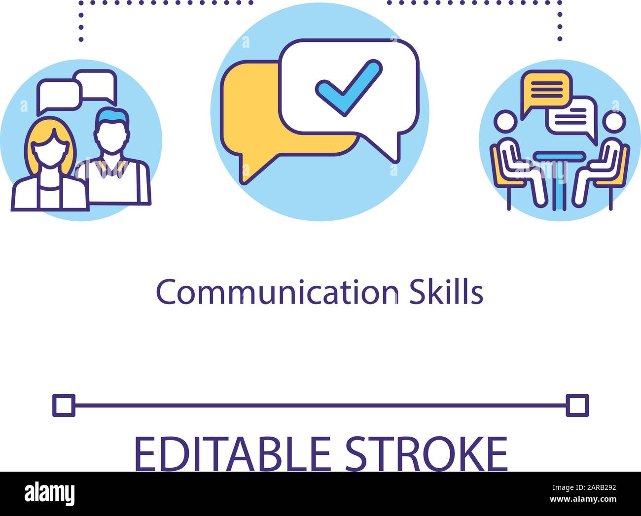 Communication skills concept icon. Group dynamic. Inclusive education ...