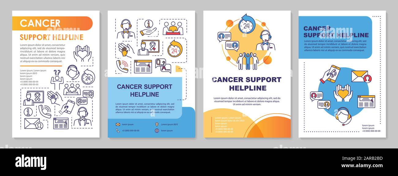 Cancer Support Helpline brochure template. Call center. Flyer, booklet ...