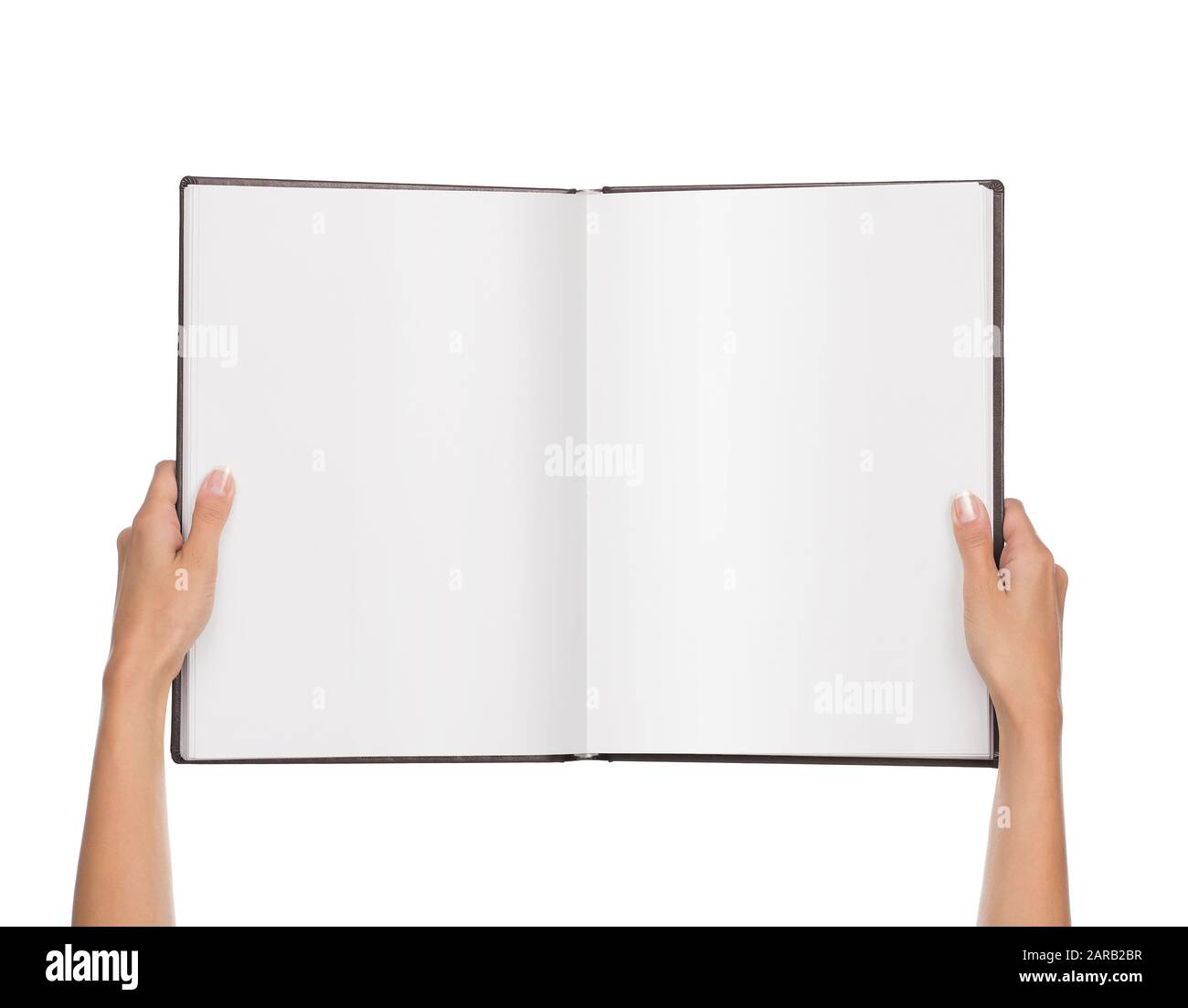 Hands holding up an open book Cut Out Stock Images & Pictures - Alamy