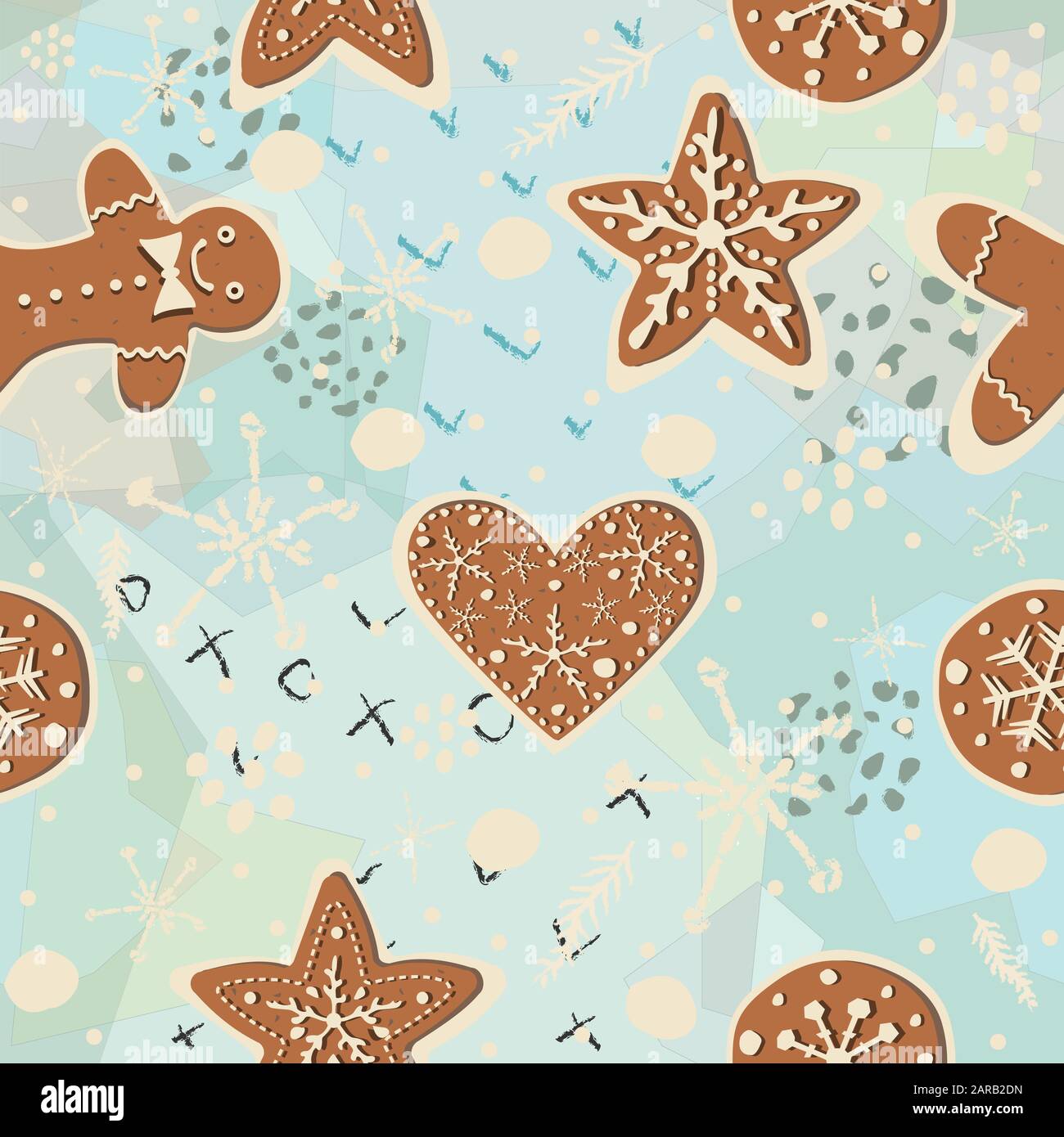 Gingerbread cookie seamless background. Creative Design. Vector ...
