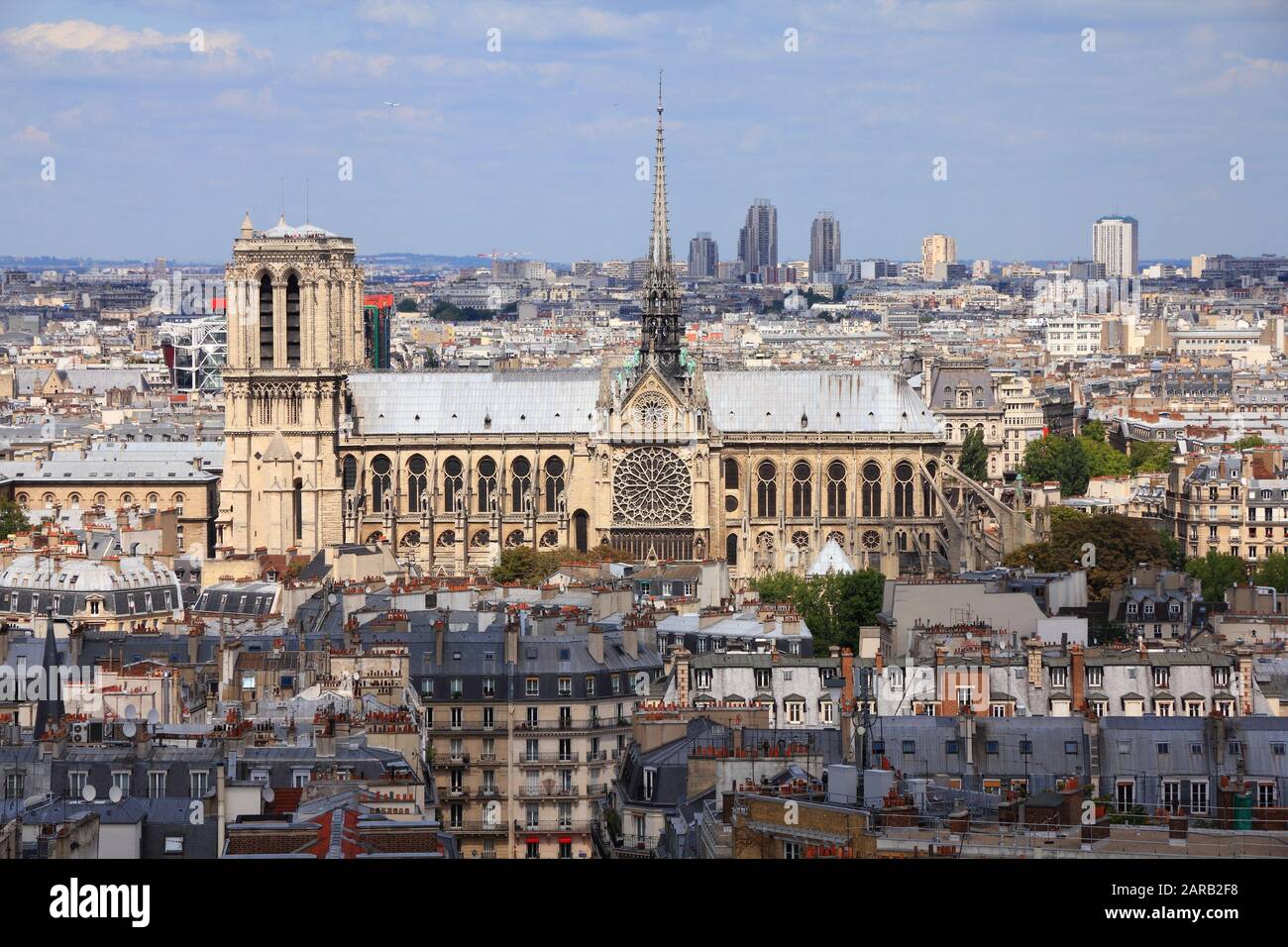 Notre dame cathedral paris aerial view hi-res stock photography and ...